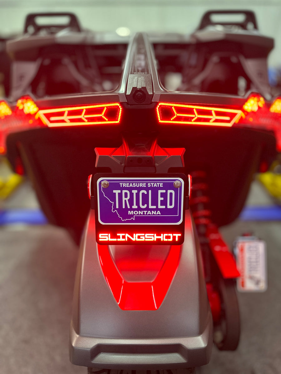 Plug N' Play LED License Plate Bracket for Polaris Slingshot | TricLED