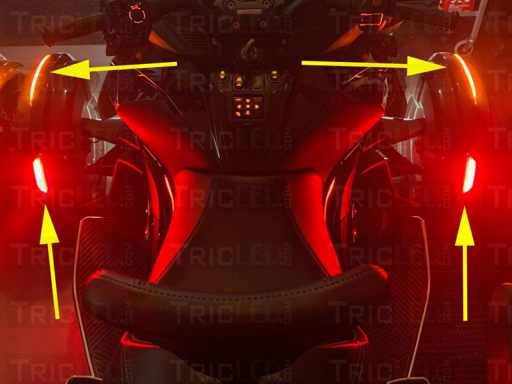 Sequential Front Fenders LED Amber & Red for Spyders (2019+) | TricLED